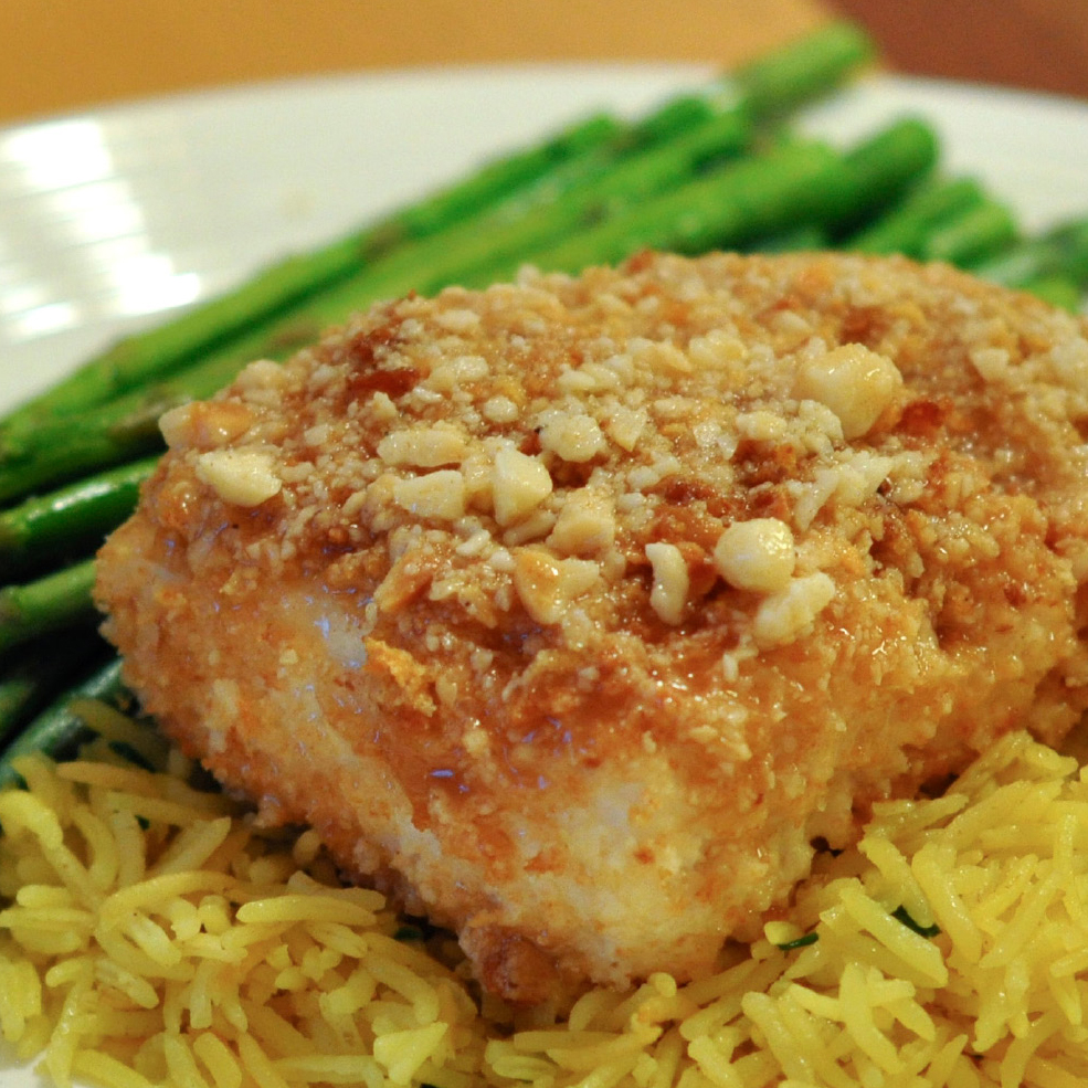 Recipe—Macadamia Nut Crusted Halibut