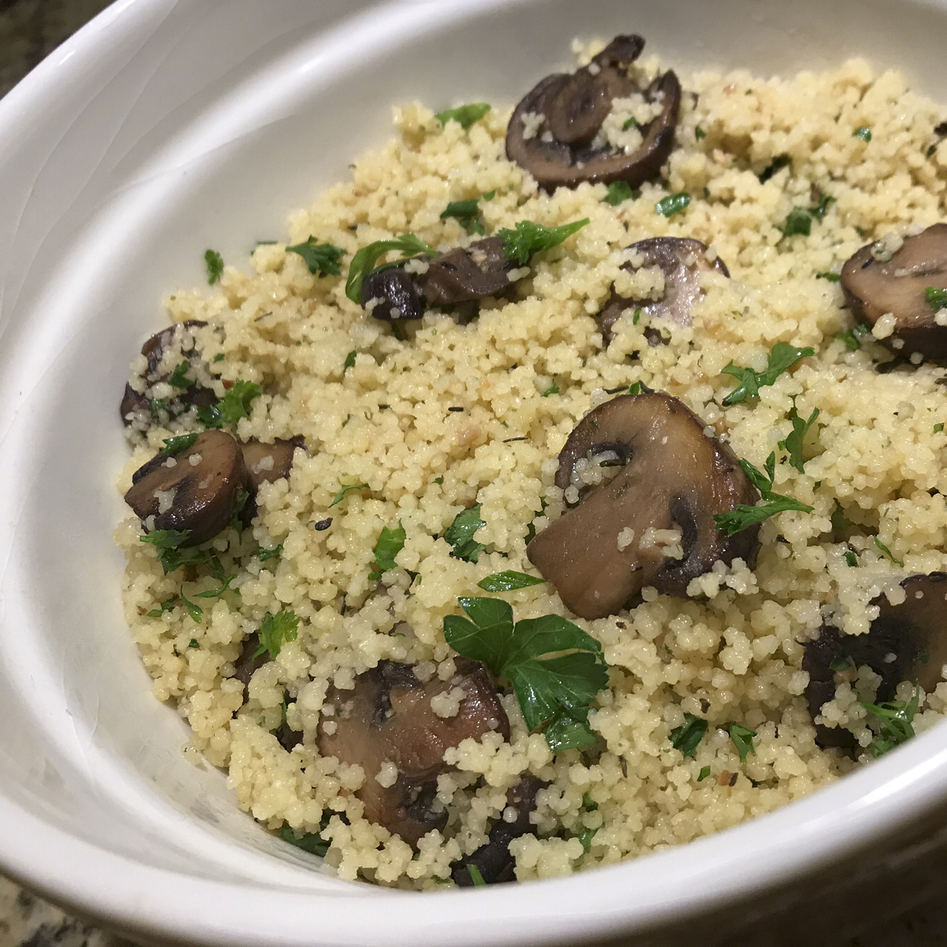 Recipe—Mushroom Garlic Couscous