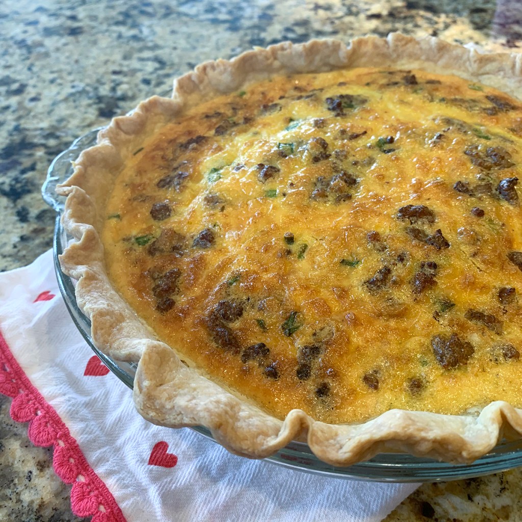 Recipe—Sausage & Cheddar Quiche