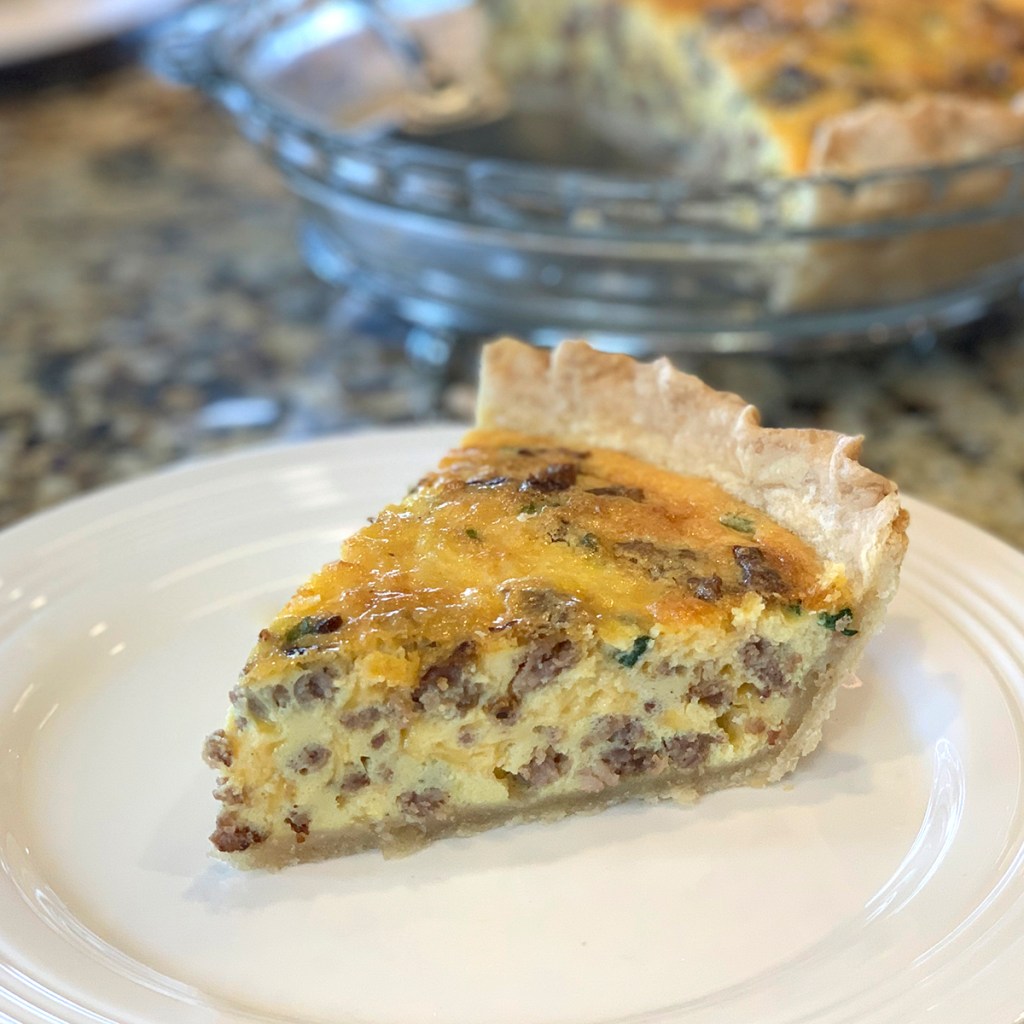 Recipe—Sausage & Cheddar Quiche